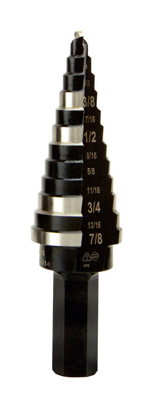 KTSB14 Step Drill Bit No 14 Double-Fluted, 3/16 to 7/8-Inch ...